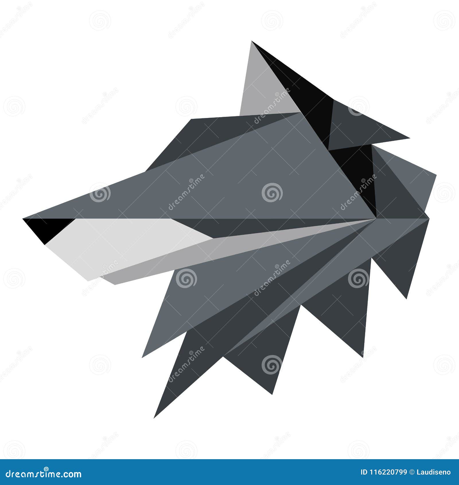 Abstract Low Poly Wolf Icon Cartoon Vector | CartoonDealer.com #116220799