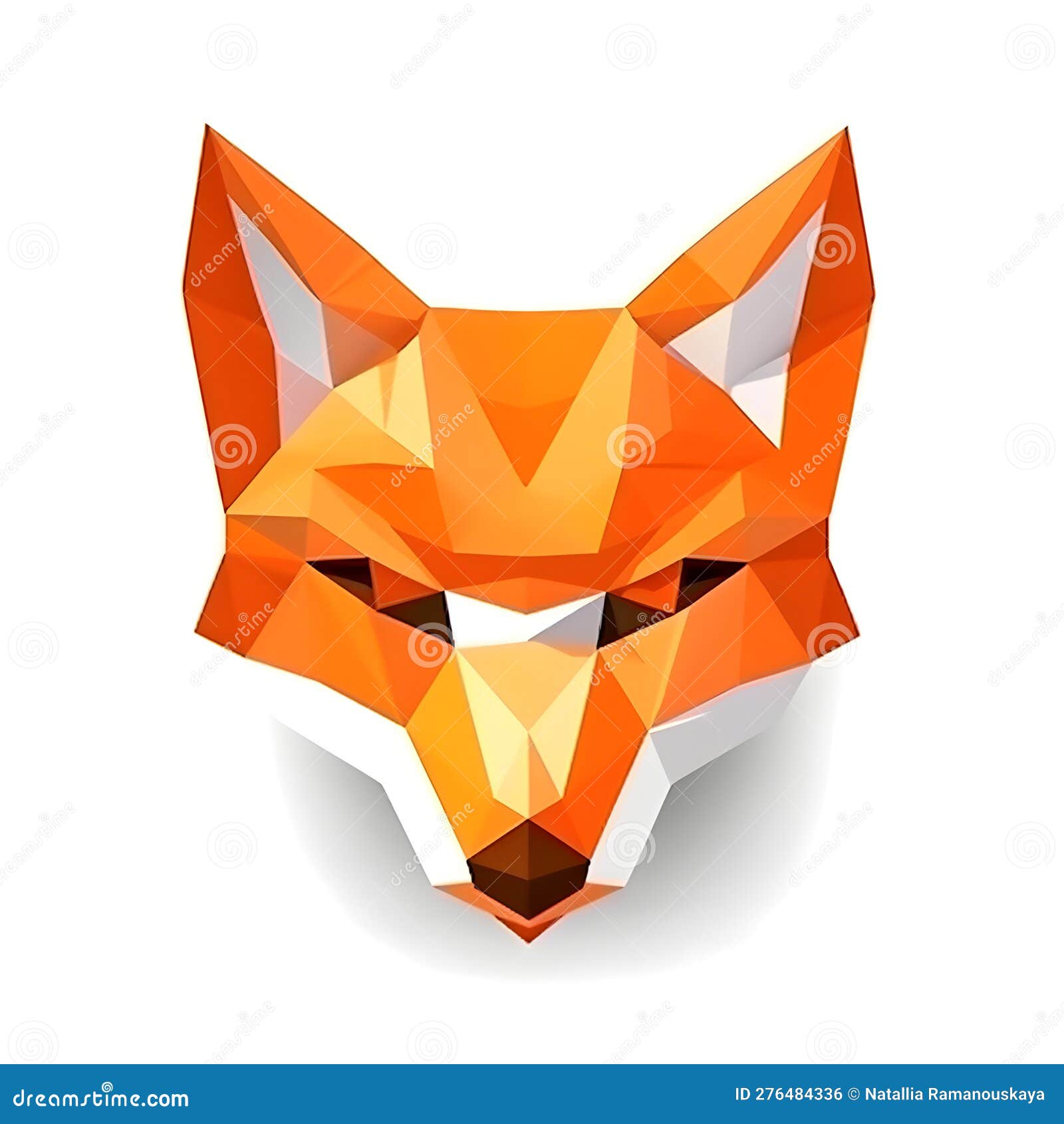 Abstract Low Polygon Fox Icon Illustration. White Background, Isolated ...