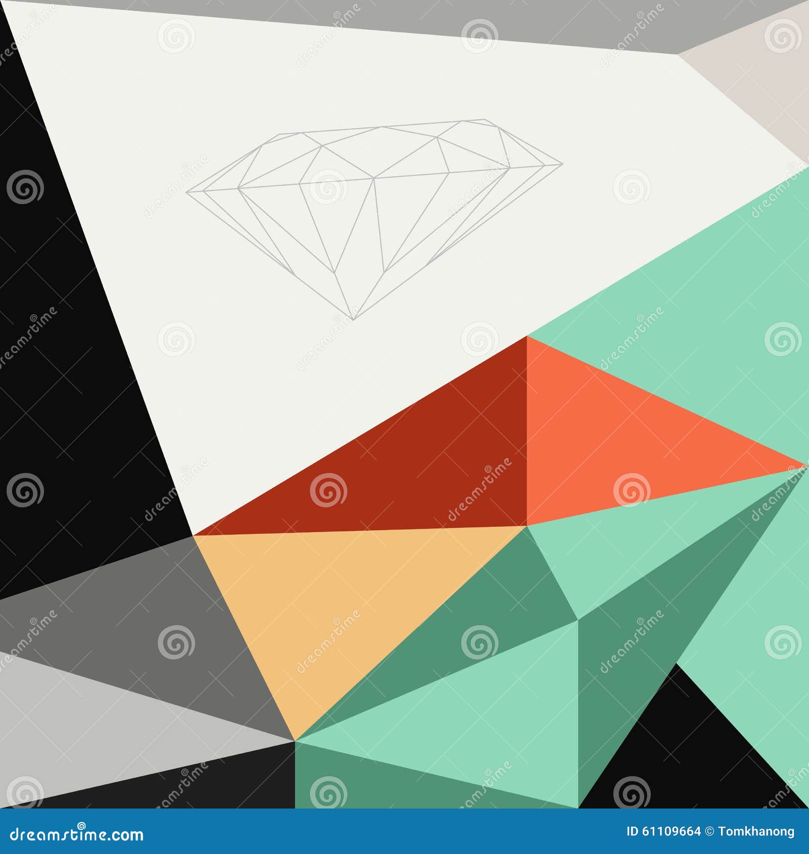 Abstract Low Polygon with Retro Color Tone Background Stock Vector ...