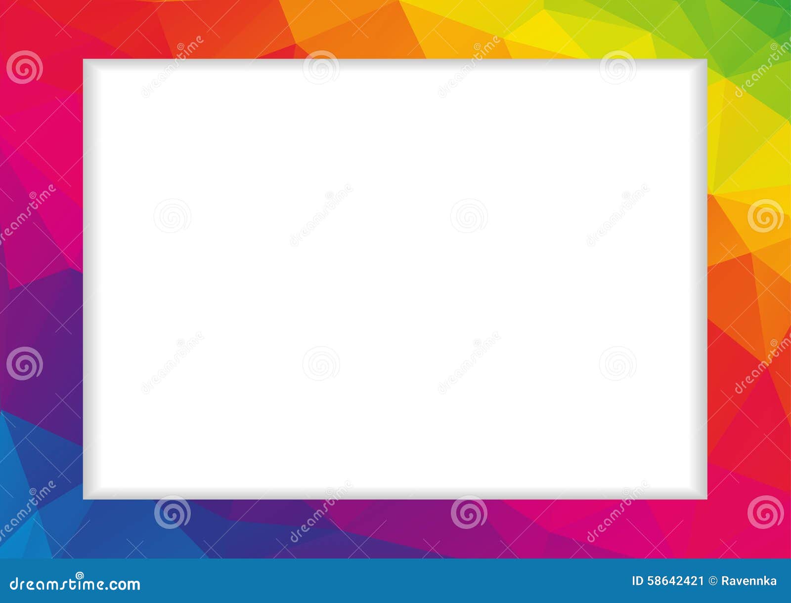 Abstract Low Polygonal Frame in Rainbow Colors Stock Vector ...