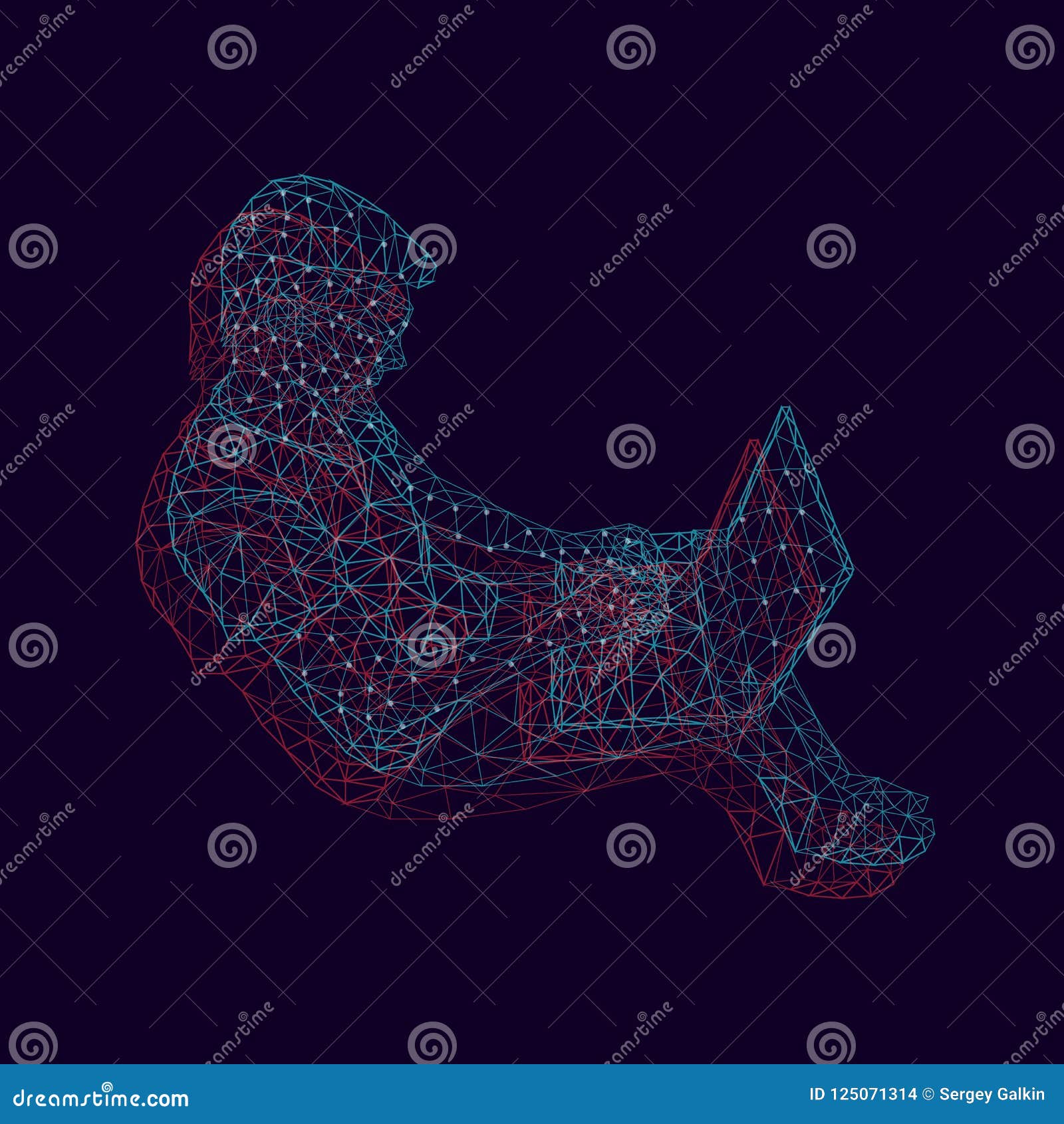 Abstract Low-polygonal Red and Blue Man Stock Vector - Illustration of ...