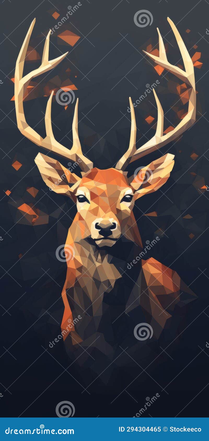 Abstract Low Polygraphic Deer Hd Wallpaper for Mobile Lock Screen Stock ...