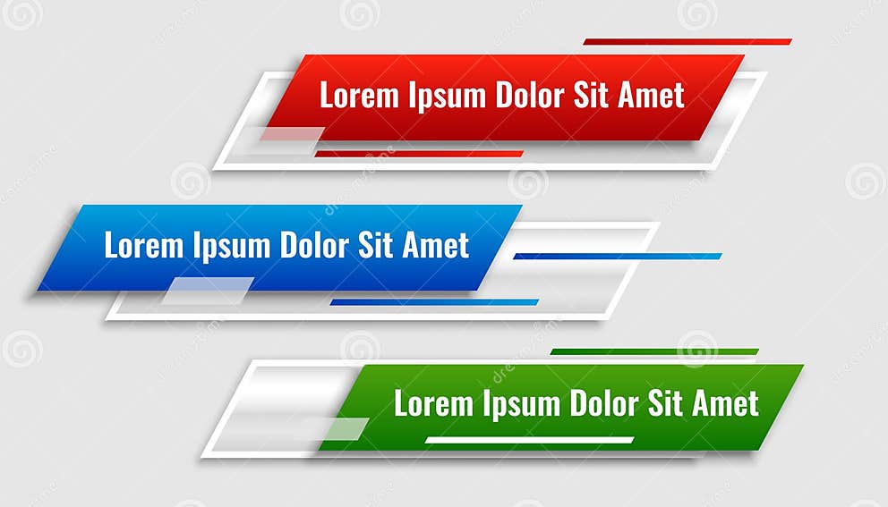 Abstract Lower Third Colors Banner in Geometric Style Stock Vector ...