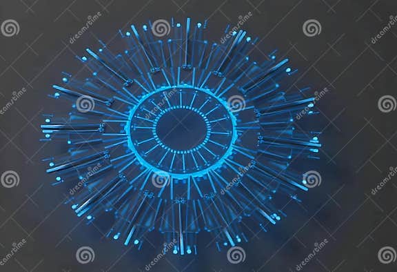 Generative AI. Abstract Luminescent Circular Array: Intricate Glowing ...