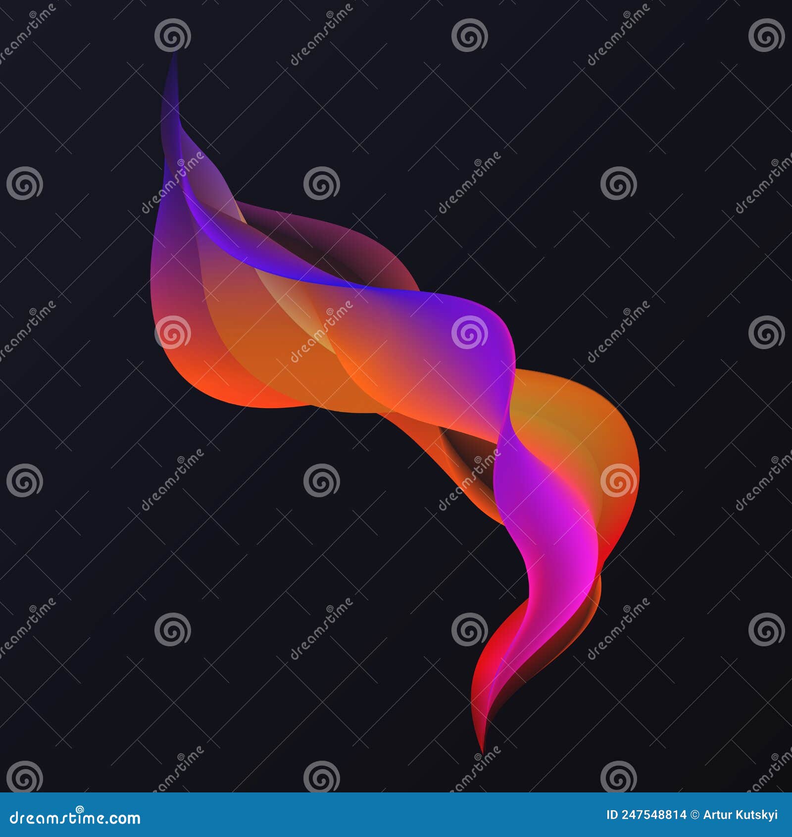 Abstract Luminous Color Smoke Wavy Shape With Gradient Light Effect ...