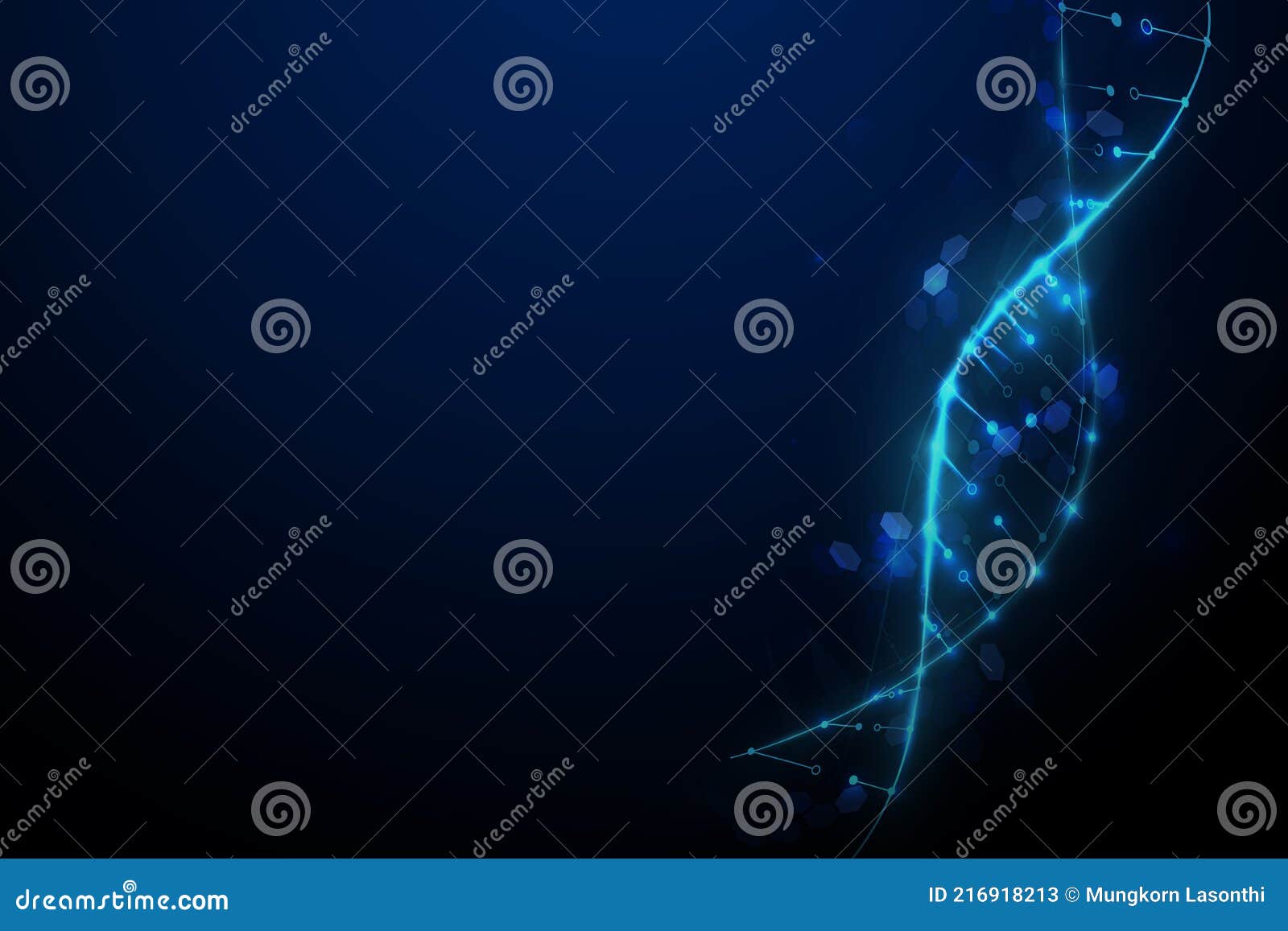 Abstract Luminous DNA Molecule. Science and Biotechnology Background ...