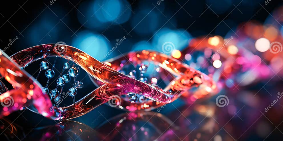 Abstract Luminous DNA String Stock Illustration - Illustration of ...