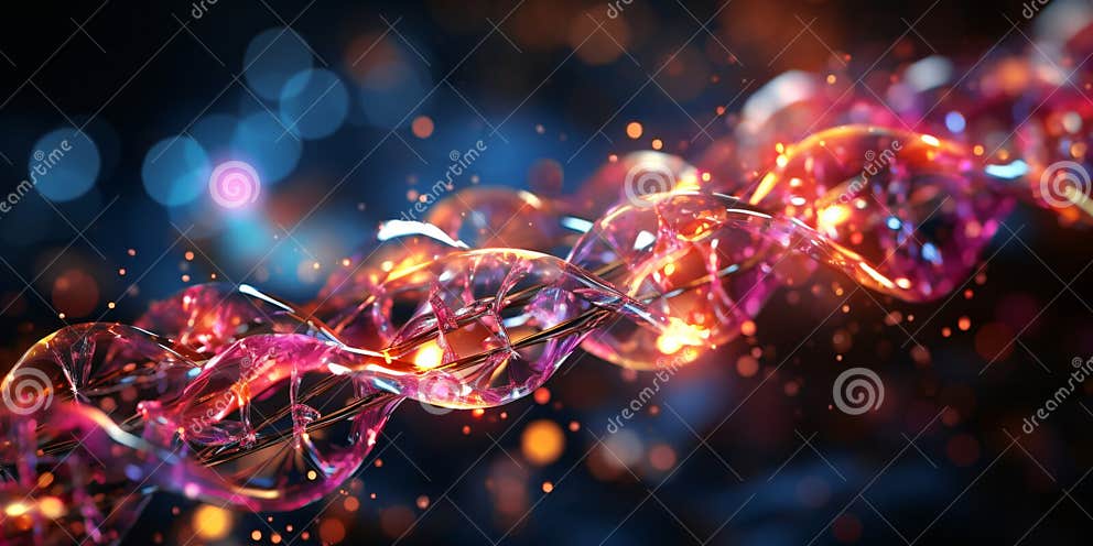 Abstract Luminous DNA String Stock Illustration - Illustration of body ...