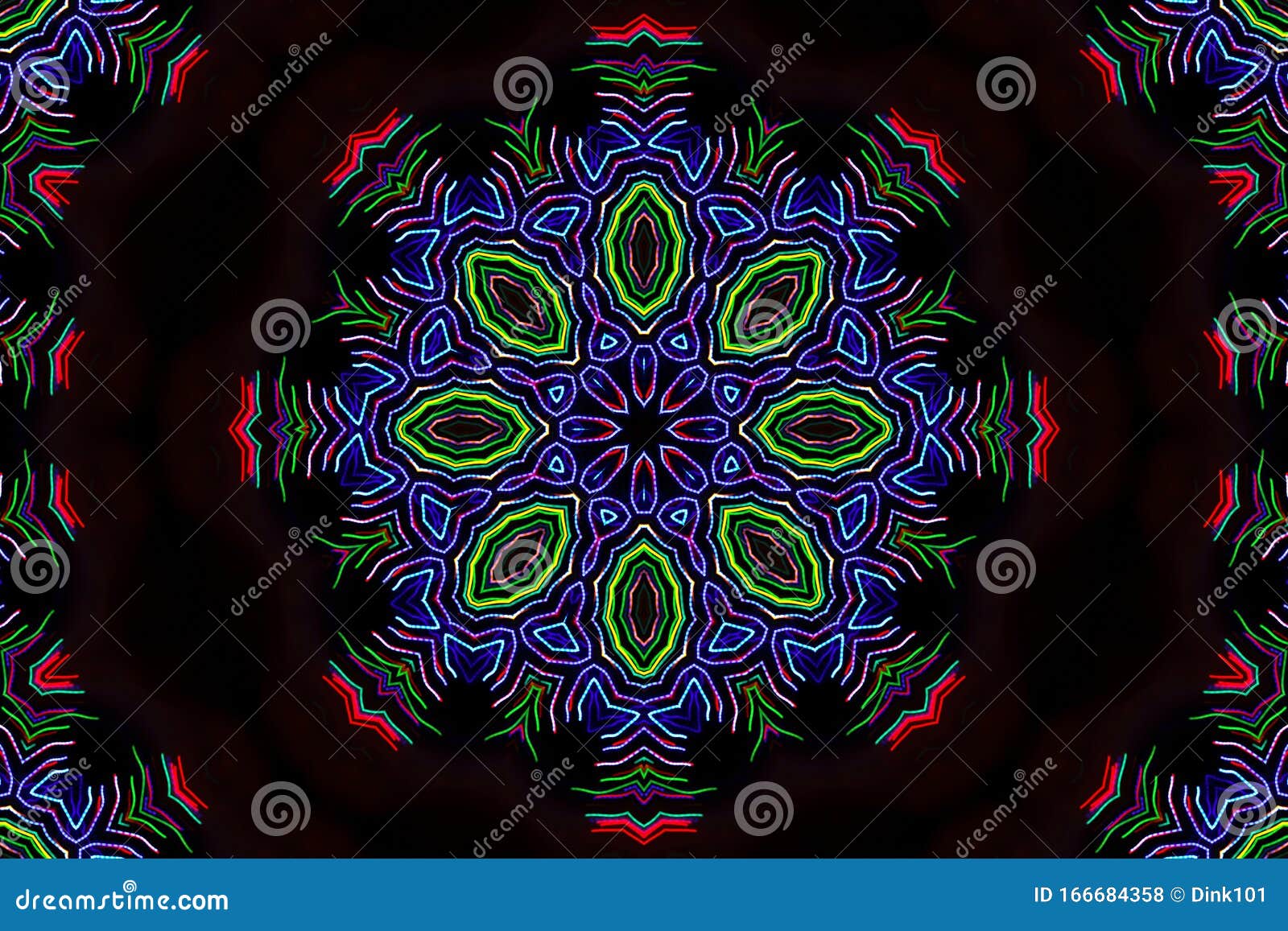 Abstract Luminous Pattern Shape from Colorful Lines Stock Illustration ...