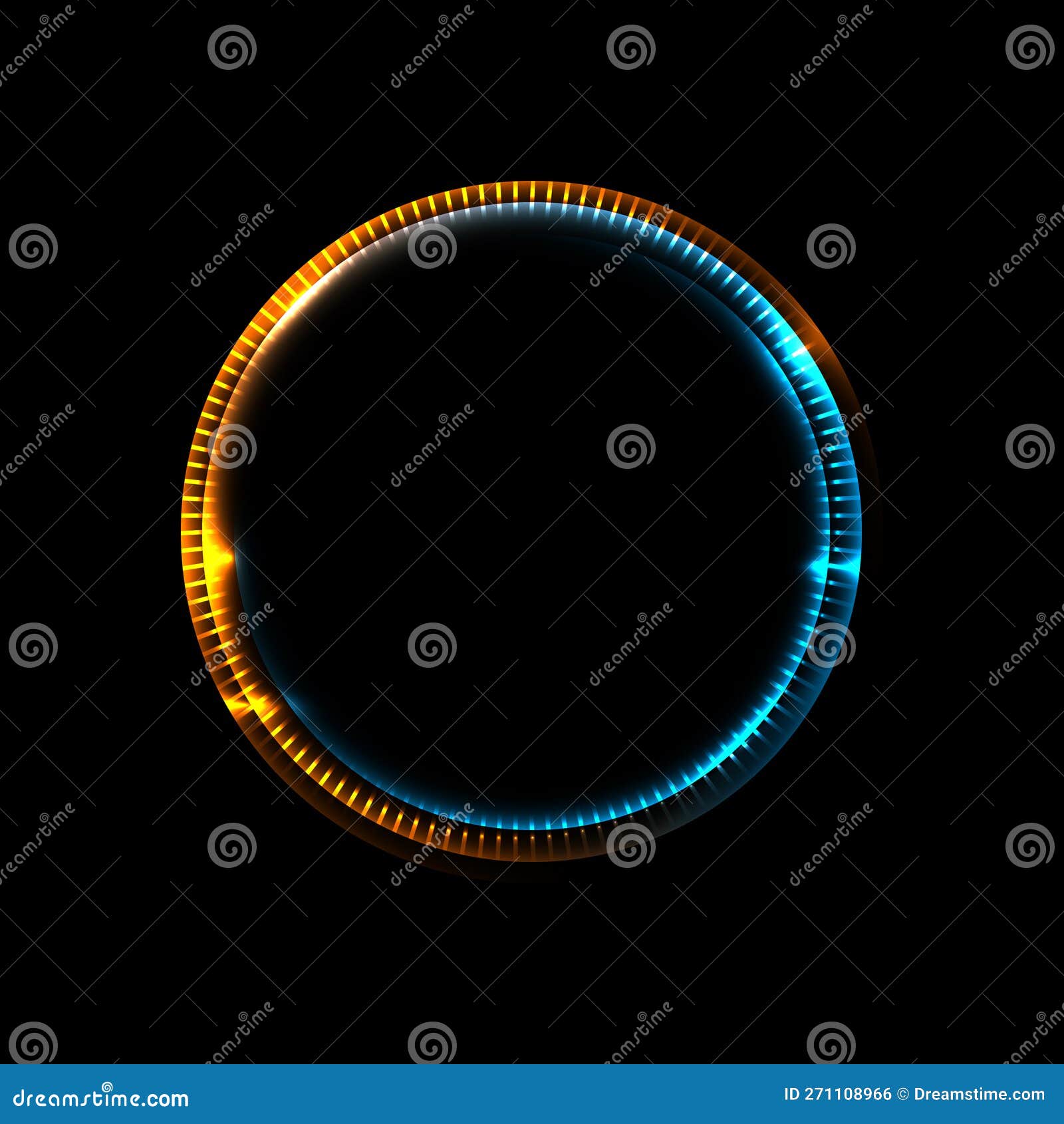 Abstract Luminous Round Frame. Glowing Disk with Bright Flashes Stock ...