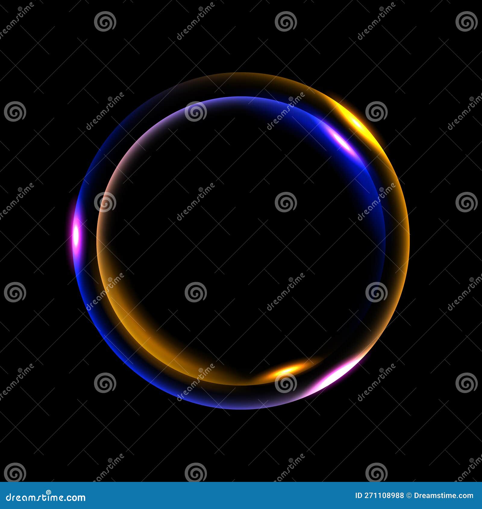 Abstract Luminous Round Frame. Glowing Disk with Bright Flashes Stock ...