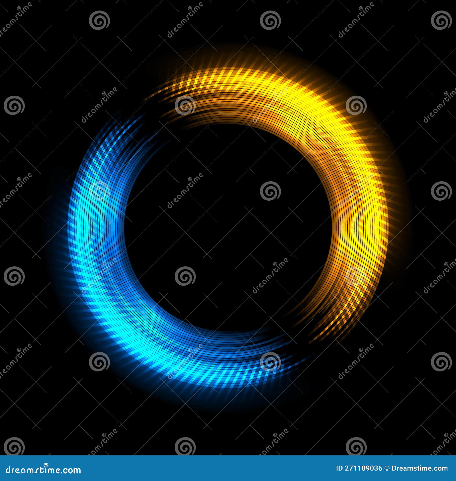 Abstract Luminous Round Frame. Glowing Disk with Bright Flashes Stock ...