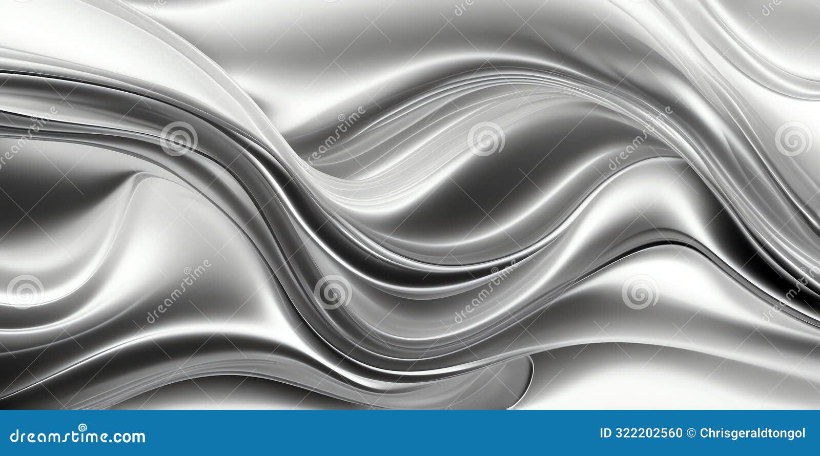 Abstract Luminous Silver Wave on Plain White Background Banner Ai ...