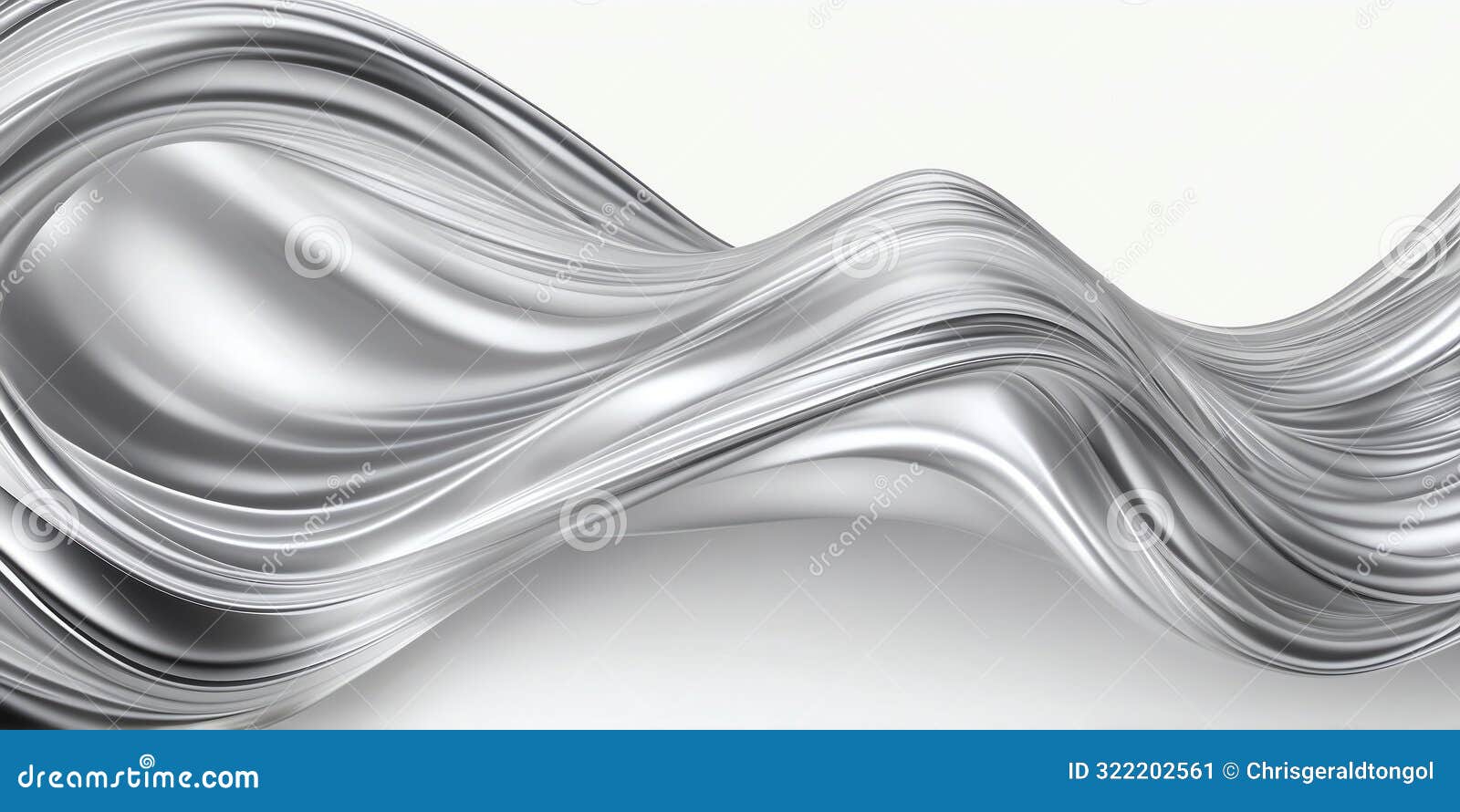 Abstract Luminous Silver Wave on Plain White Background Banner Ai ...
