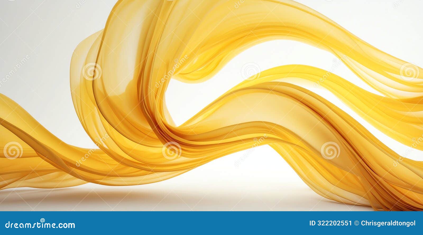 Abstract Luminous Yellow Wave On Plain White Background Banner Ai ...