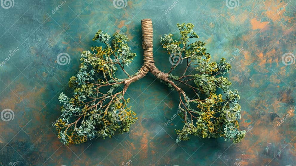 Abstract Lungs Formed by Tree Branches, Centered for World Asthma Day ...