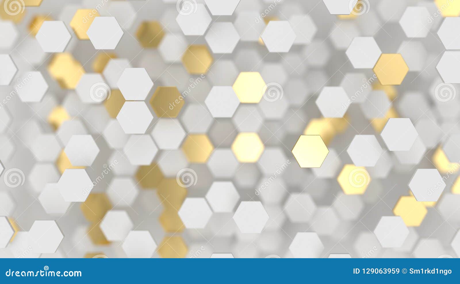 Abstract Lux Background with White and Gold 3d Hexagons Stock ...
