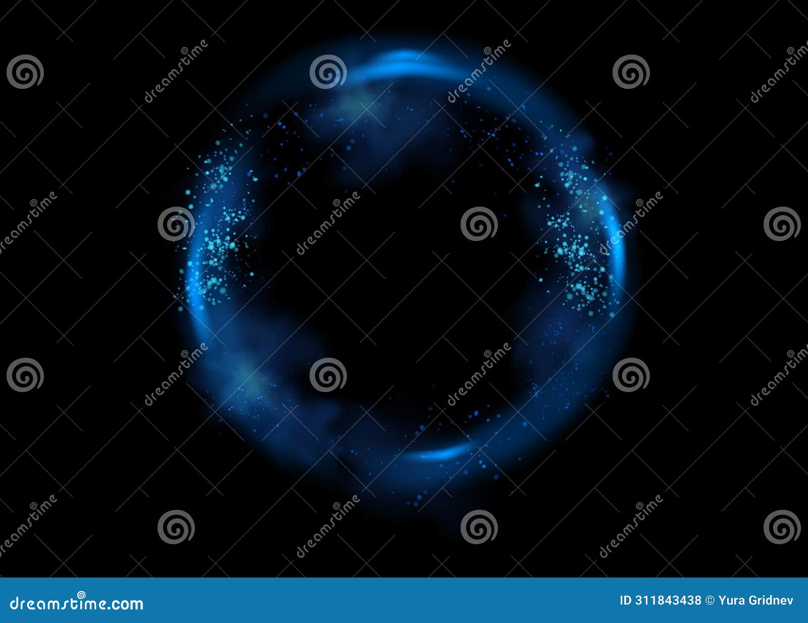 Abstract Luxury Golden Ring. Vector Light Circles and Spark Light ...
