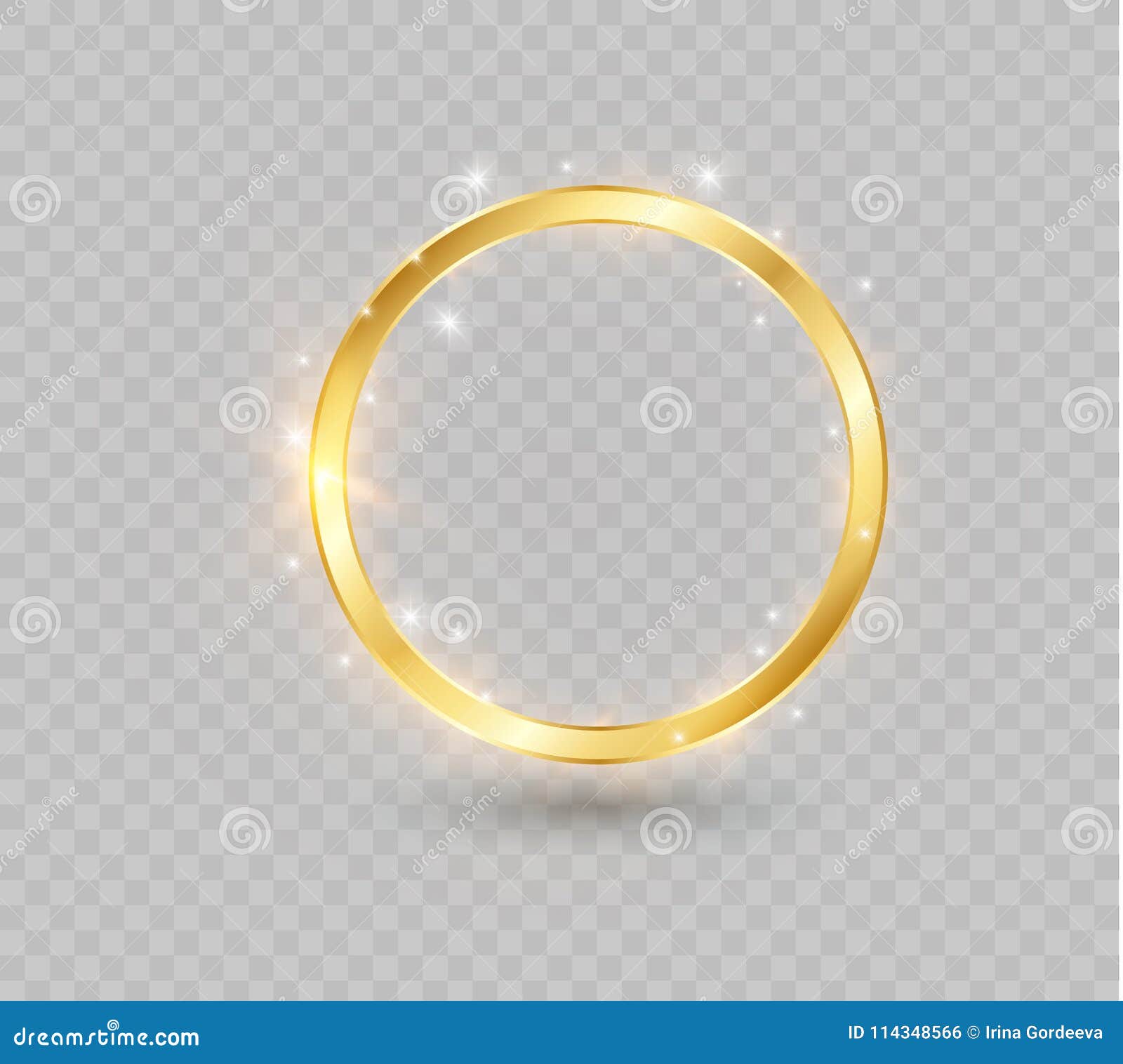 Abstract Luxury Golden Ring. Vector Light Circles and Spark Light ...