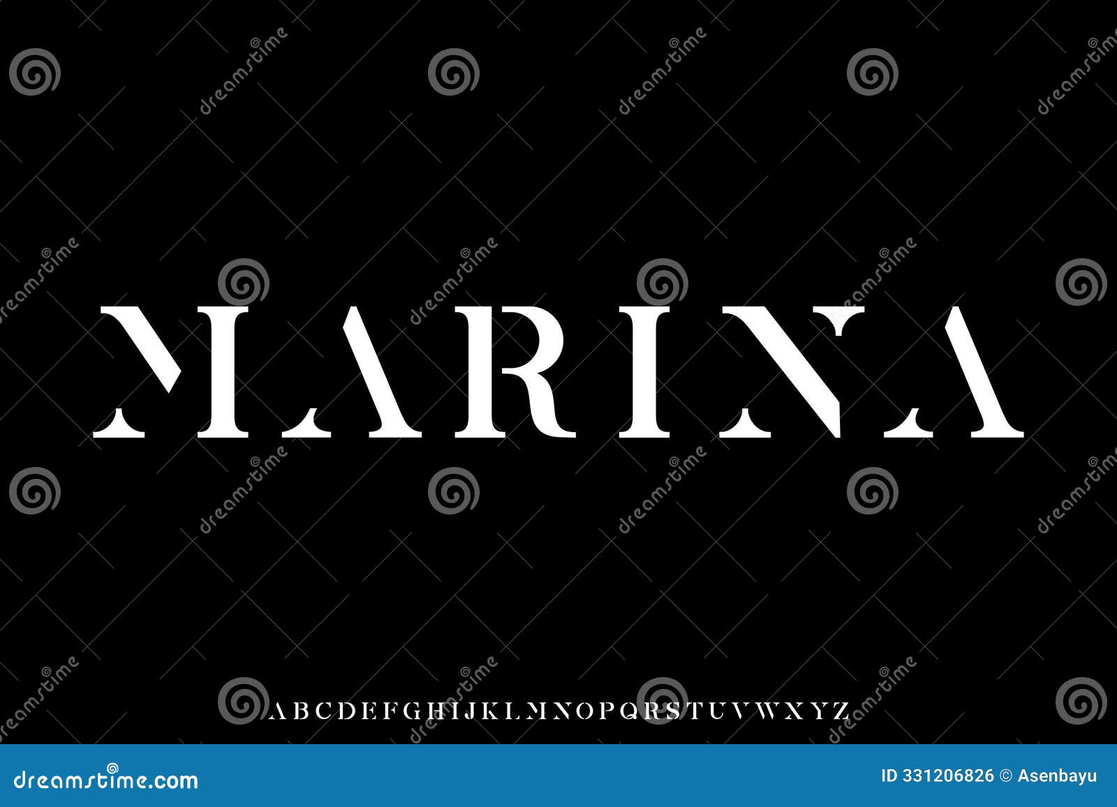 Abstract Luxury Serif Stencil Type Alphabet Display Font Vector Stock ...