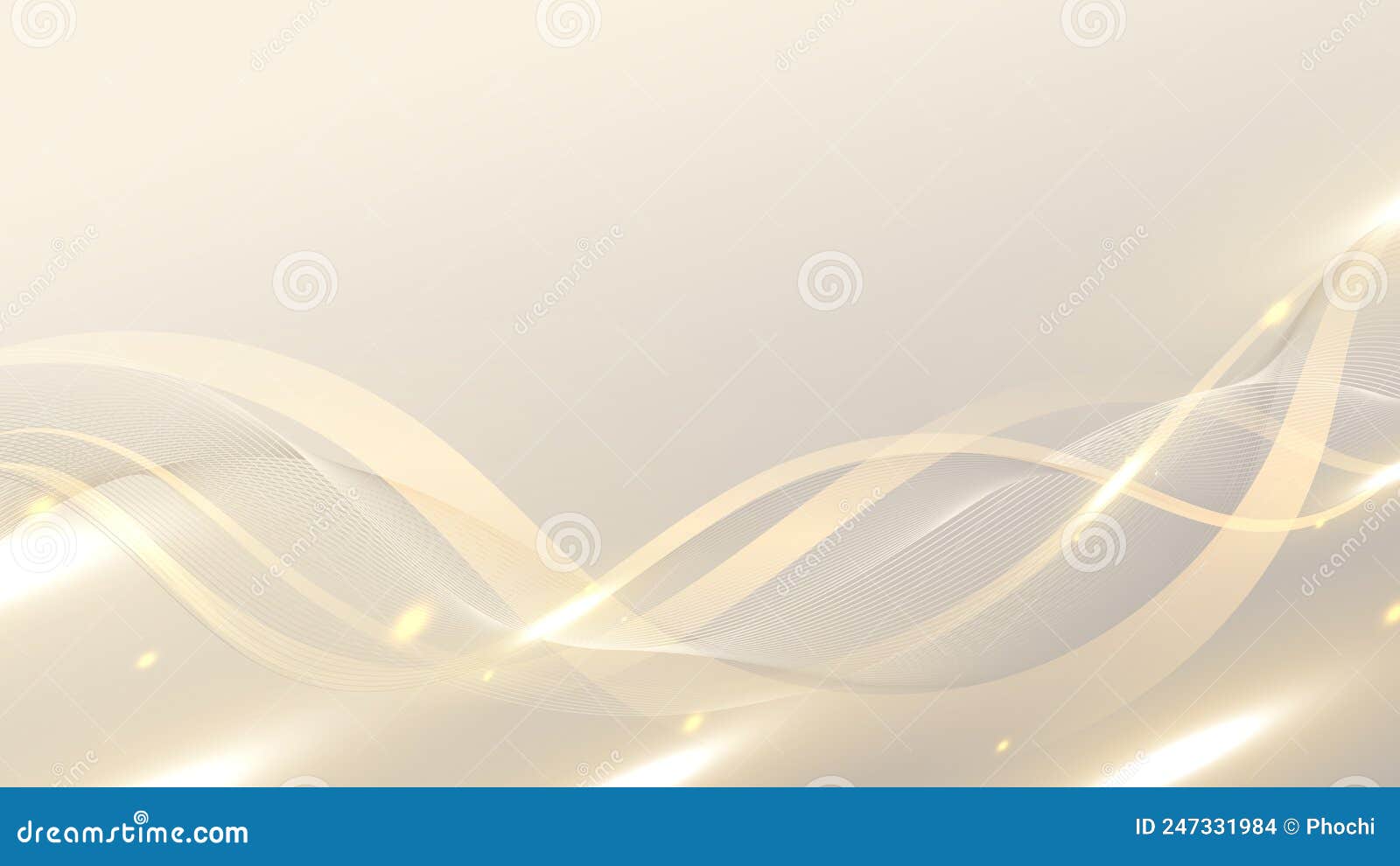 Abstract Luxury Style Shiny Golden Wave Lines Elements Golden ...