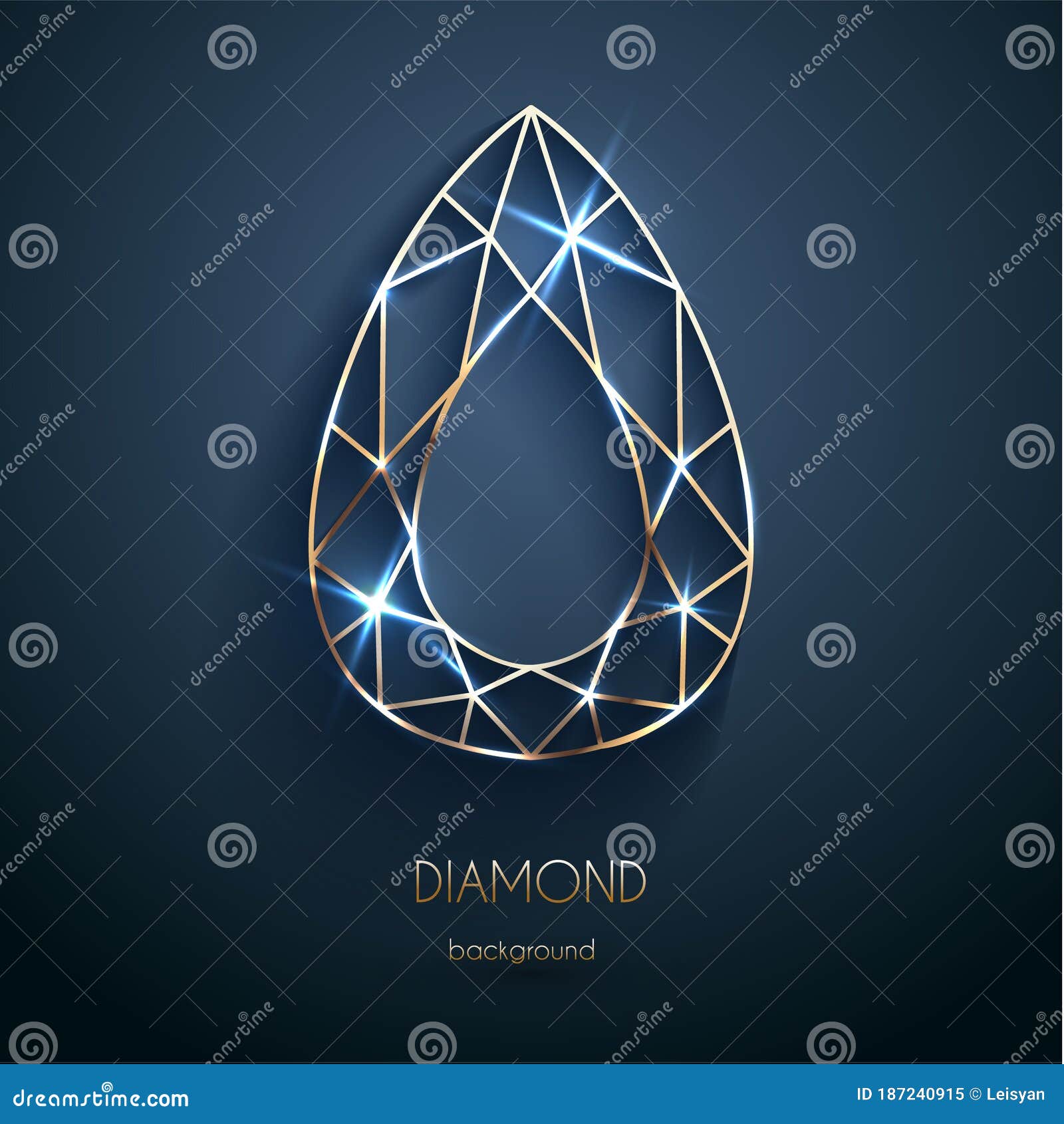 Abstract Luxury Template with Golden Diamond Stock Vector ...