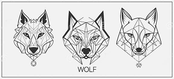 Abstract Luxury Wolf Head Vector Monogram Logo Design Template. Wolf ...