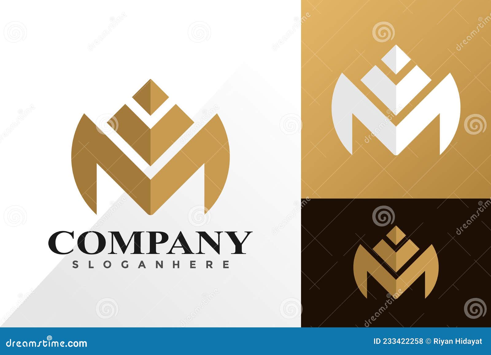 Abstract M Letter Pyramid Logo and Icon Design Vector Concept for ...