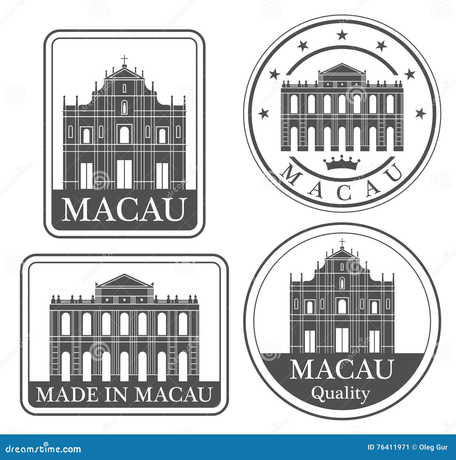 Abstract Macau stock vector. Illustration of penha, ruins - 76411971