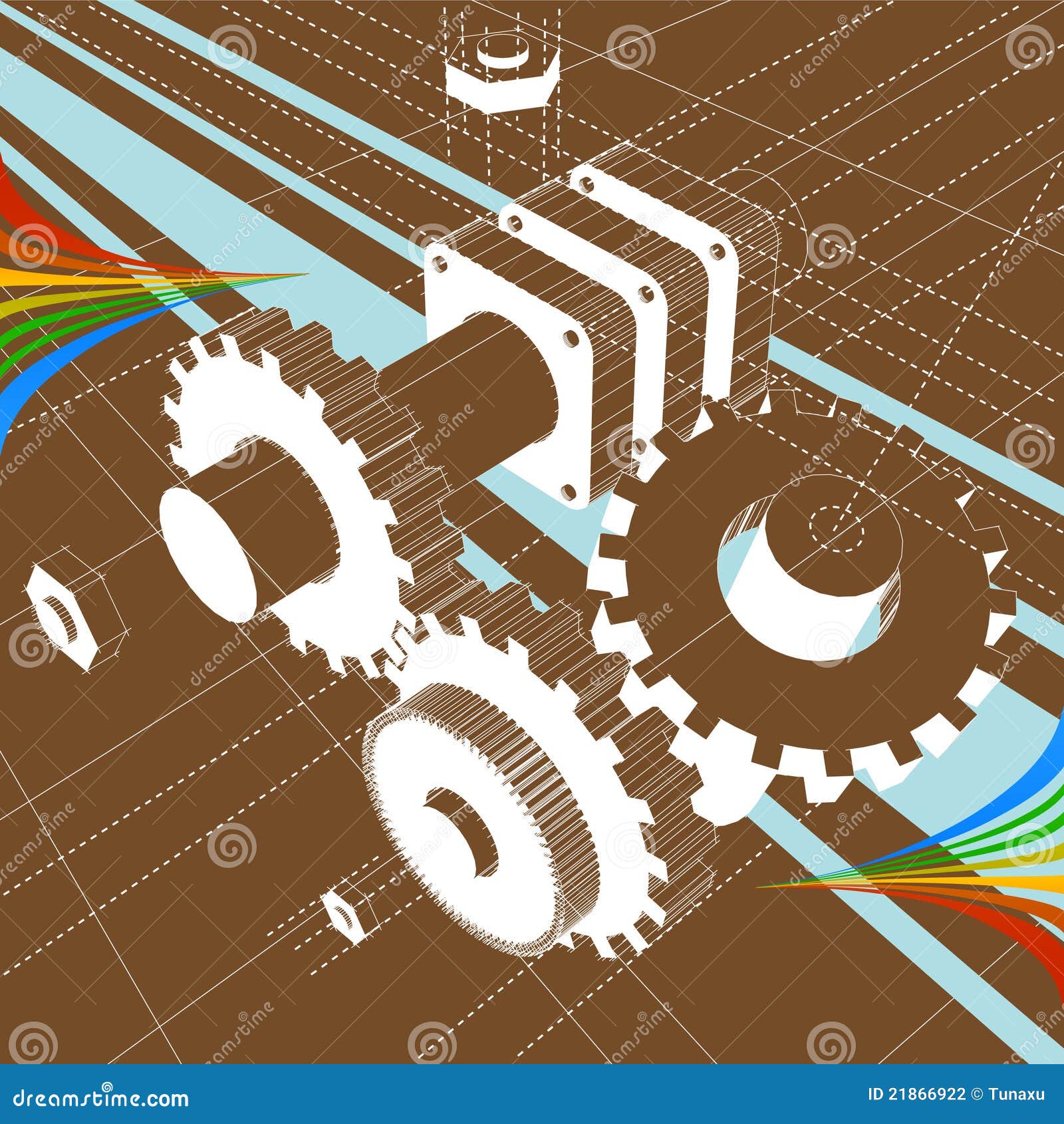 Abstract Machine Background Stock Illustration - Illustration of circle ...