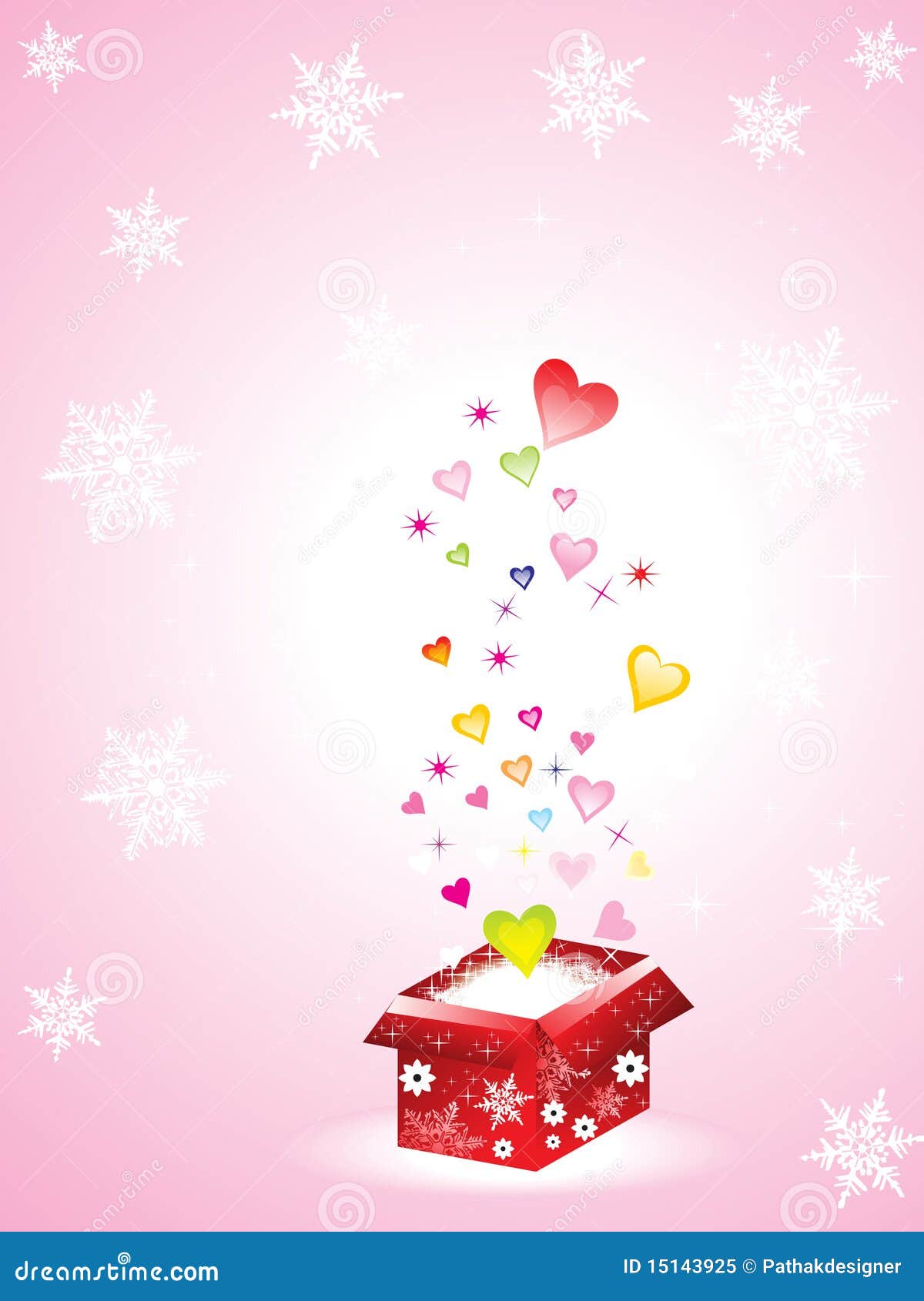 Abstract Magic Box with Hearts Stock Vector - Illustration of element ...