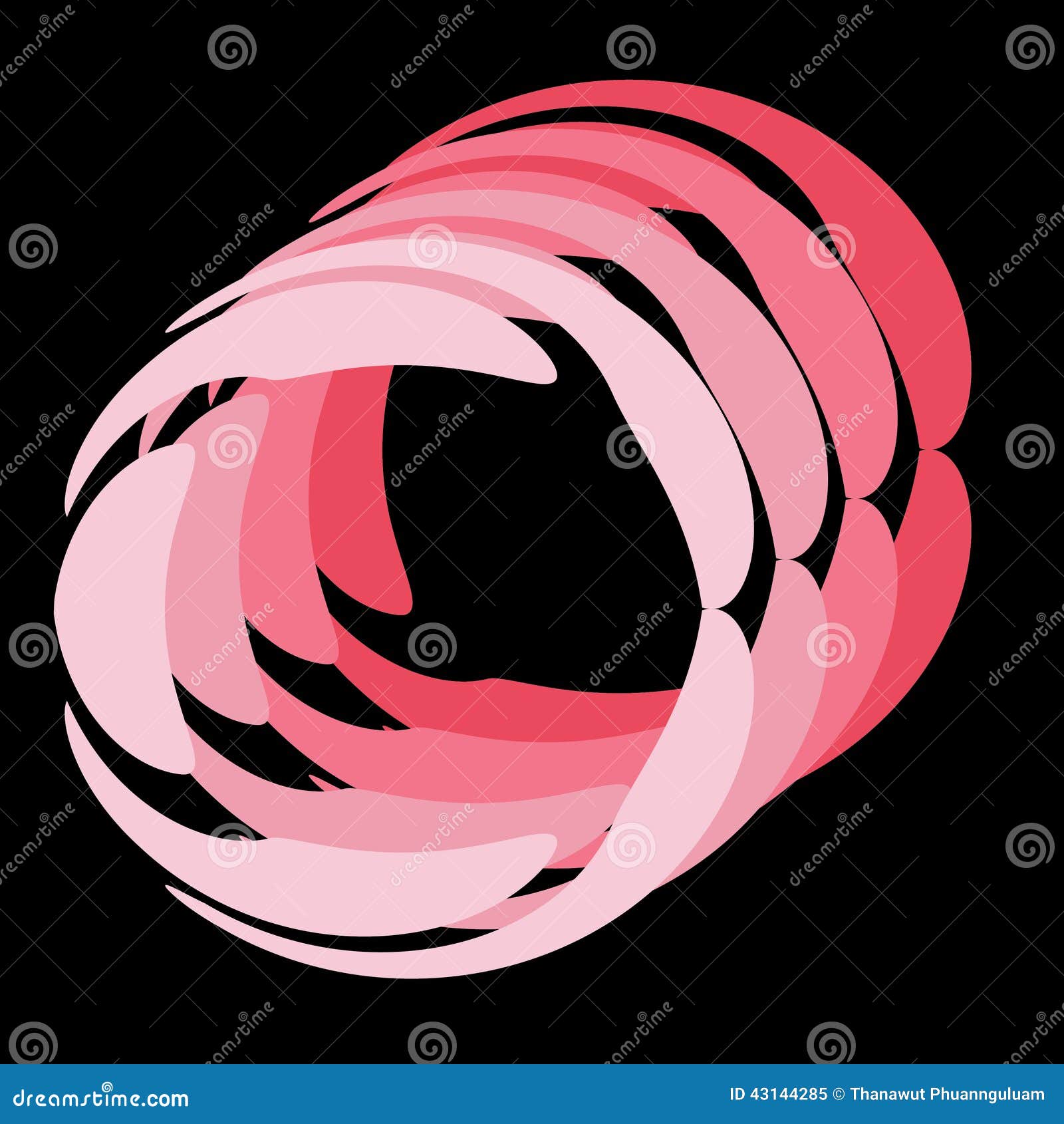 Abstract Magic Colorful Cycle on Black Background Stock Illustration ...