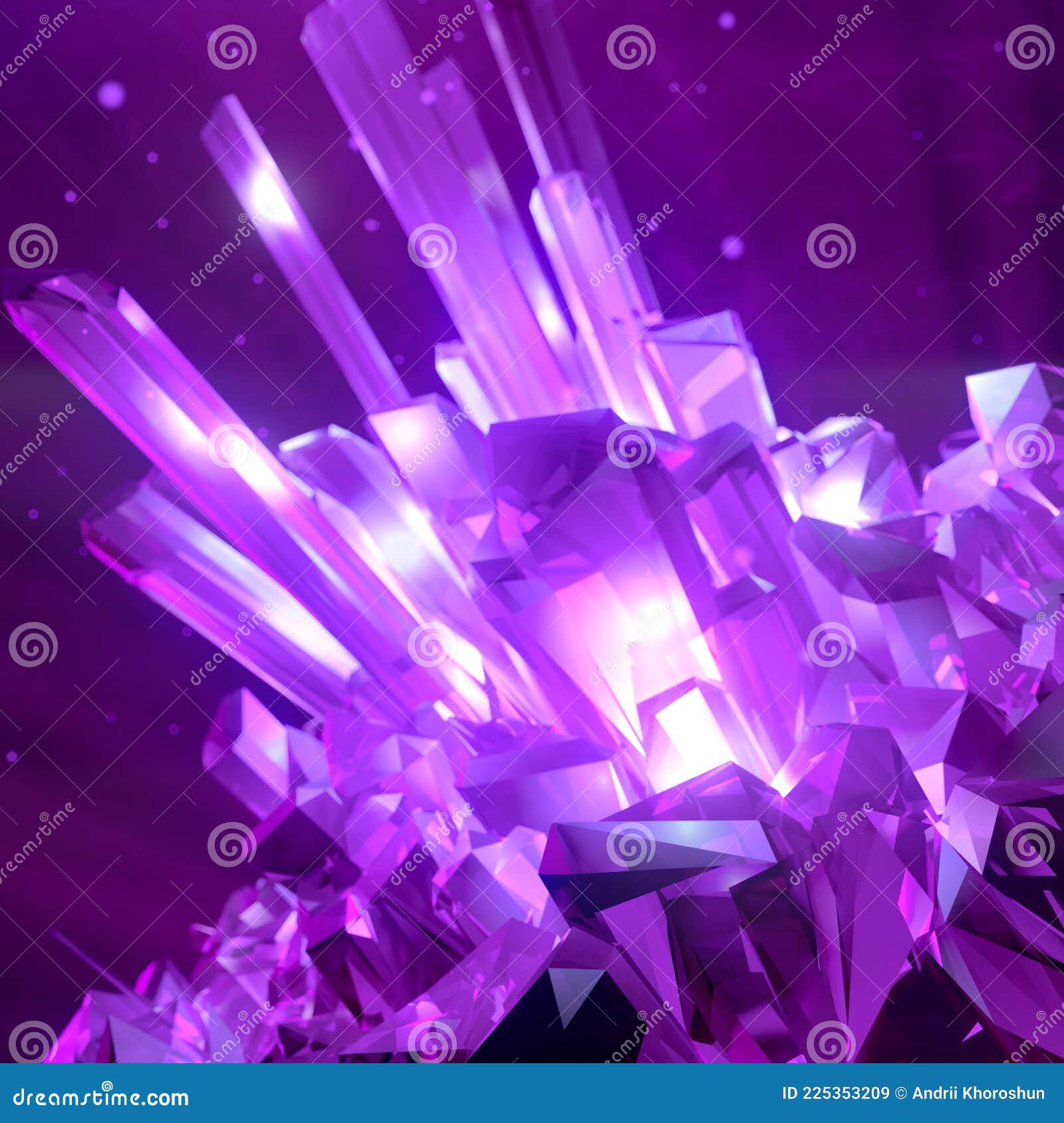 Abstract Magic Diamond Emits Glowing Particles. Luxury Digital ...