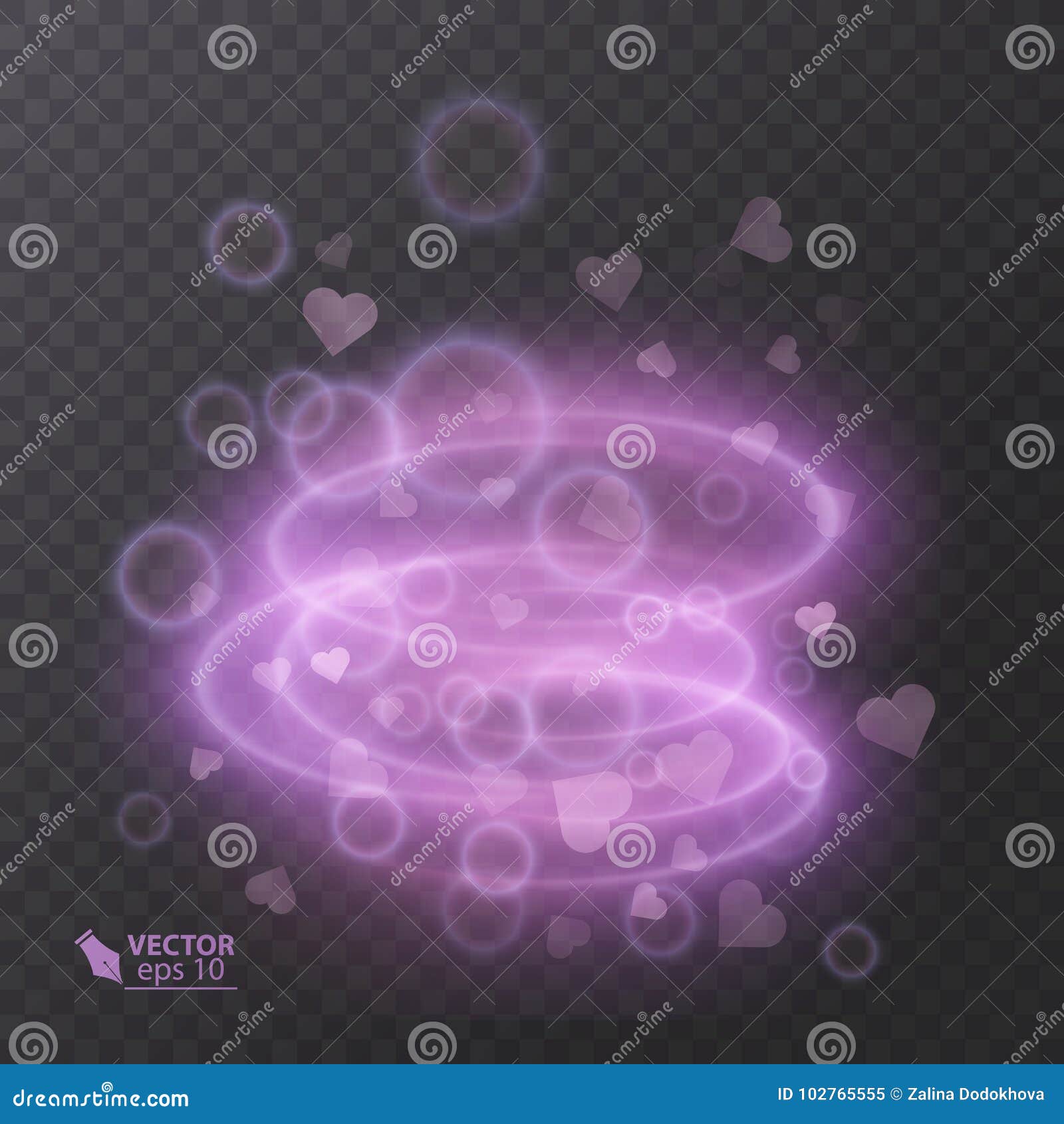 Abstract Vector Magic Glow Effect, Decorative Light Effect of Pink ...