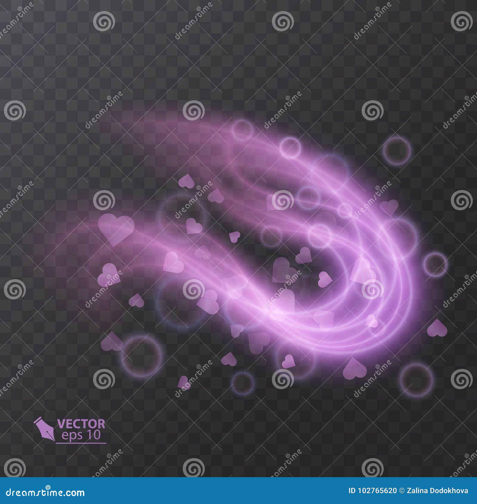 Abstract Vector Magic Glow Effect, Decorative Light Effect of Pink ...