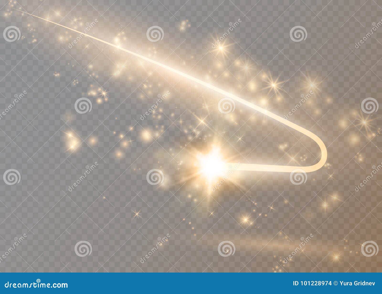 Abstract Magic Glow Star Light Effect with Neon Blur Curved Lines ...