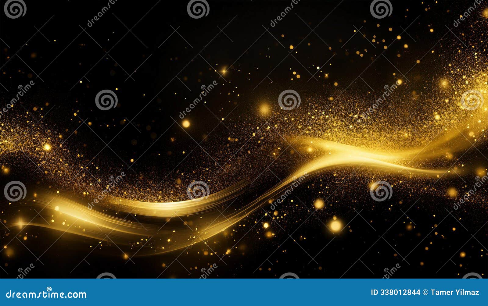 Abstract Magic Gold Dust Abstract Background on Black. Beautiful Gold ...