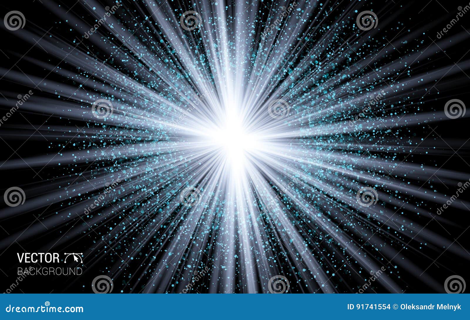 Abstract Magic Light. Blue Burst. Effect Realistic Design Elements ...