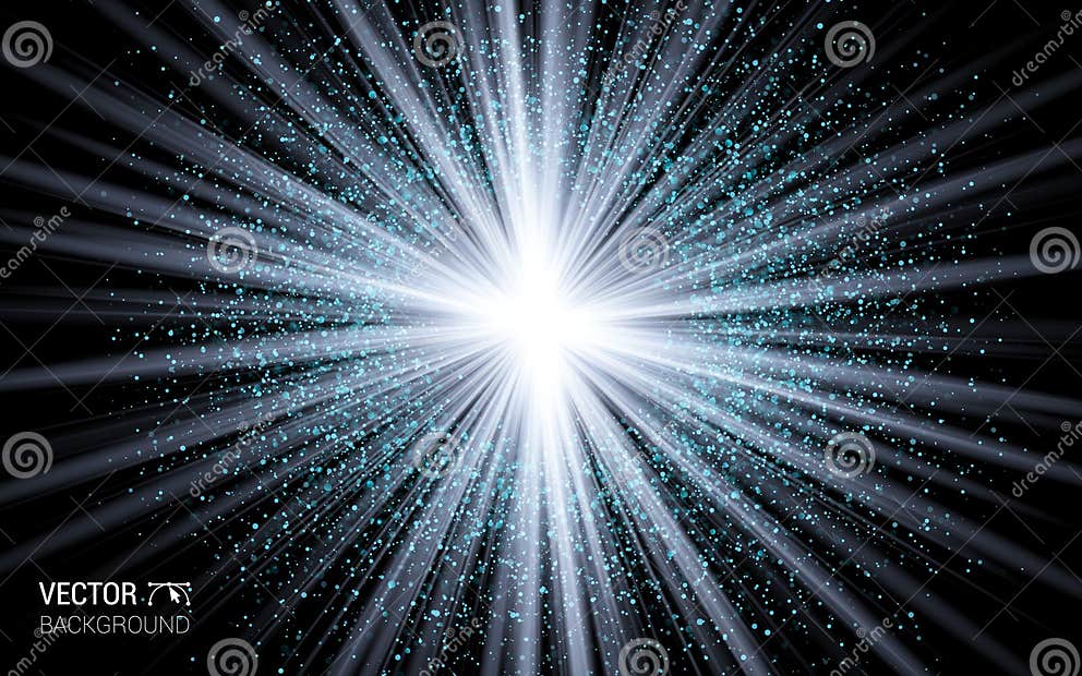Abstract Magic Light. Blue Burst. Effect Realistic Design Elements ...
