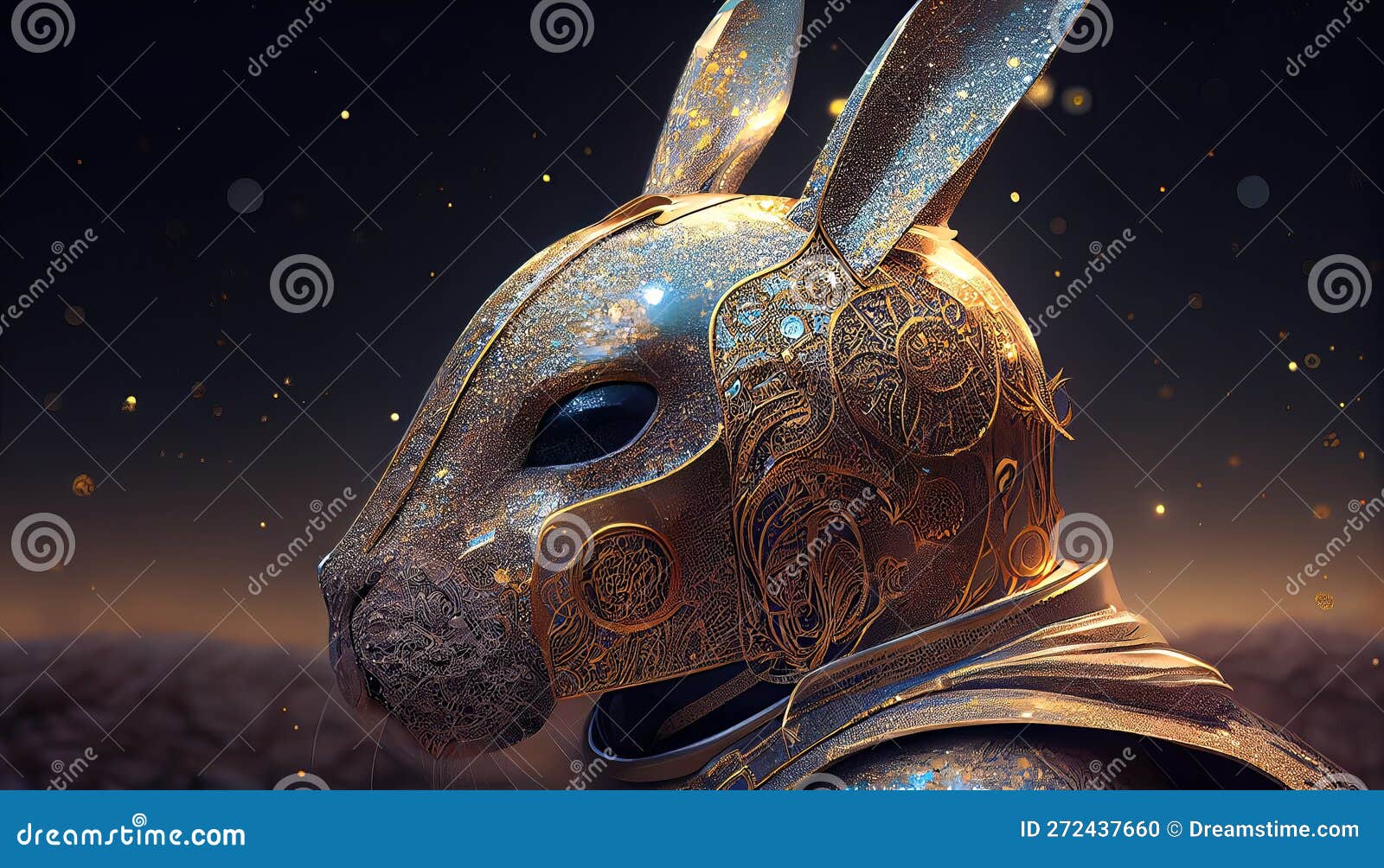 Abstract Magic Rabbit Face Portrait AI Generated Artwork. Stock ...