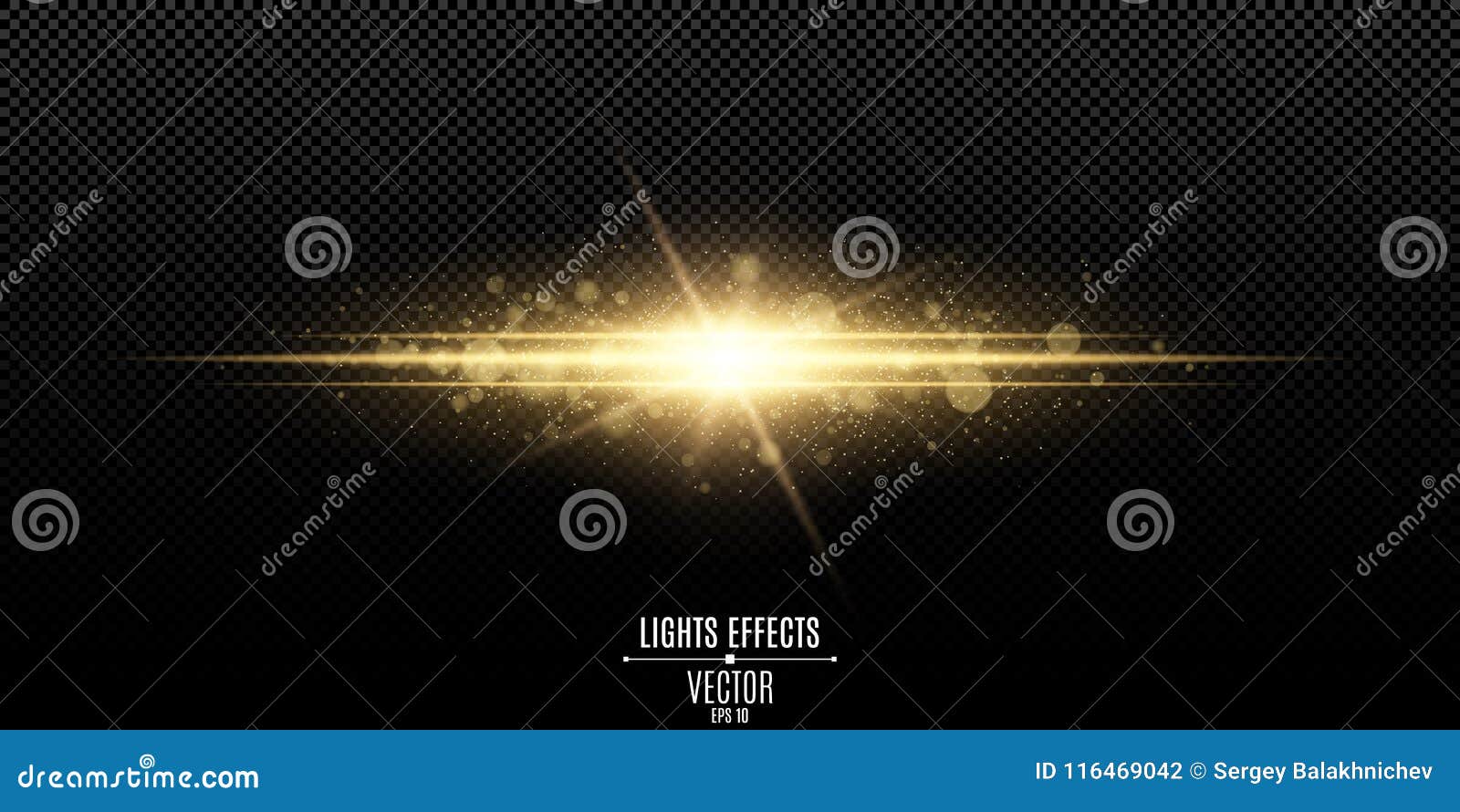 Magic Stylish Light Effect On A Transparent Background. Abstract Golden ...