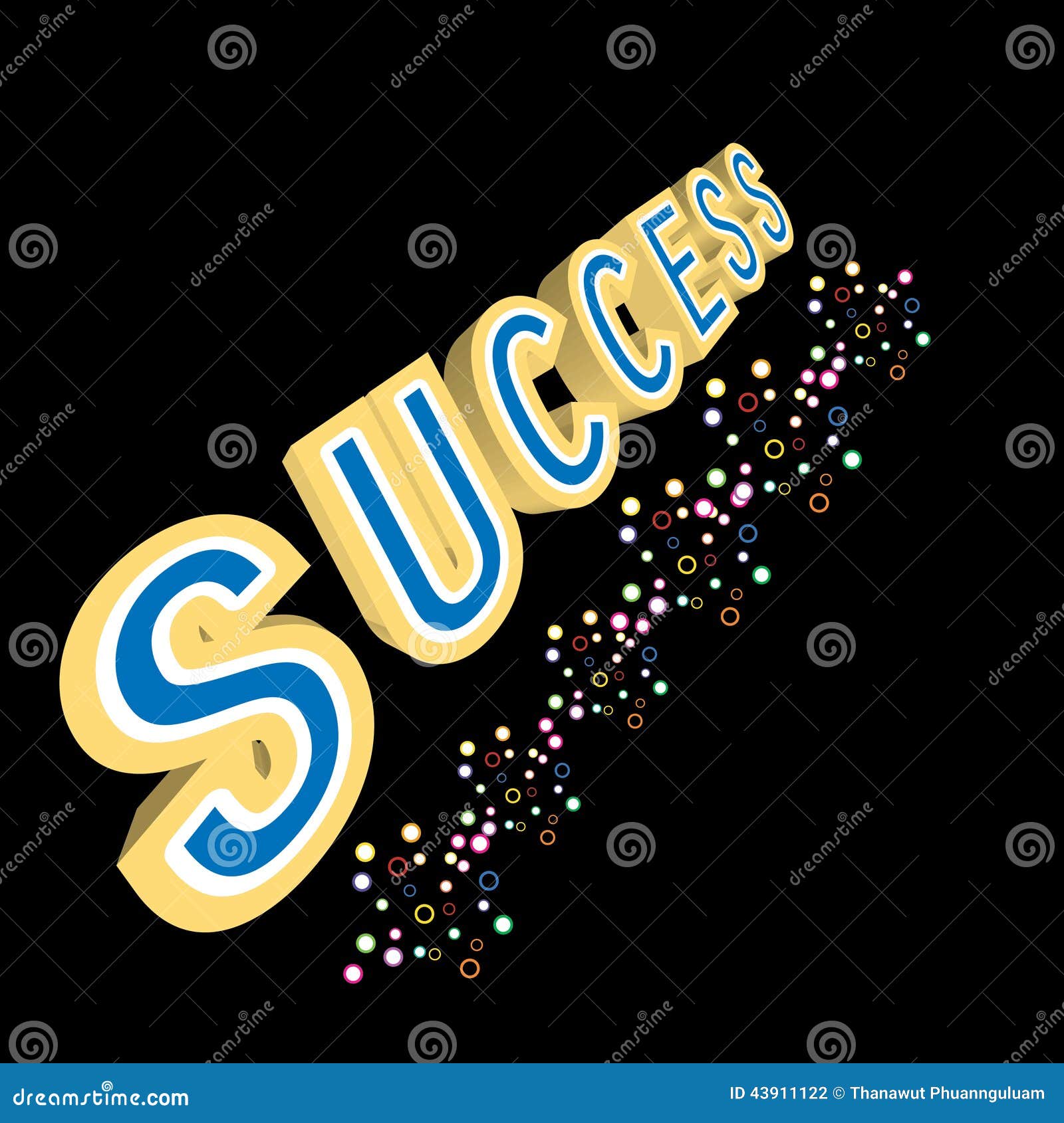 Abstract Magic Success Text on Black Background Stock Illustration ...