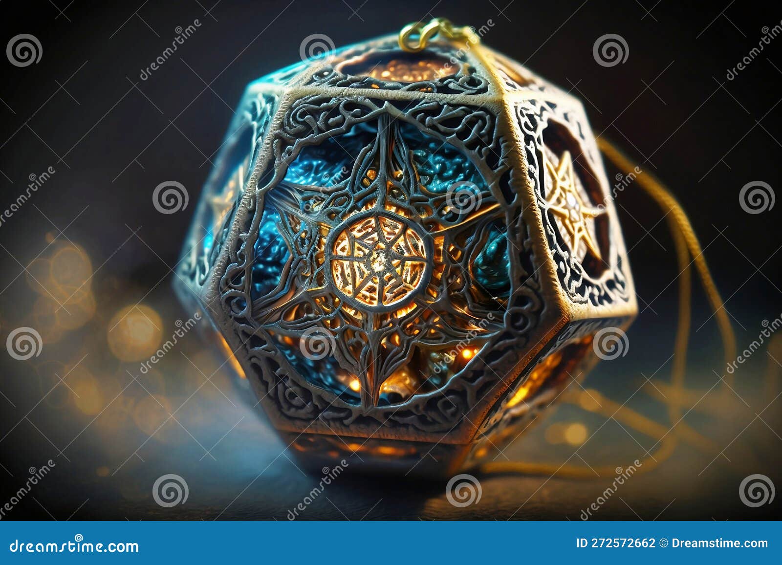 Abstract Magical Crystal with Blue Light Stock Illustration ...
