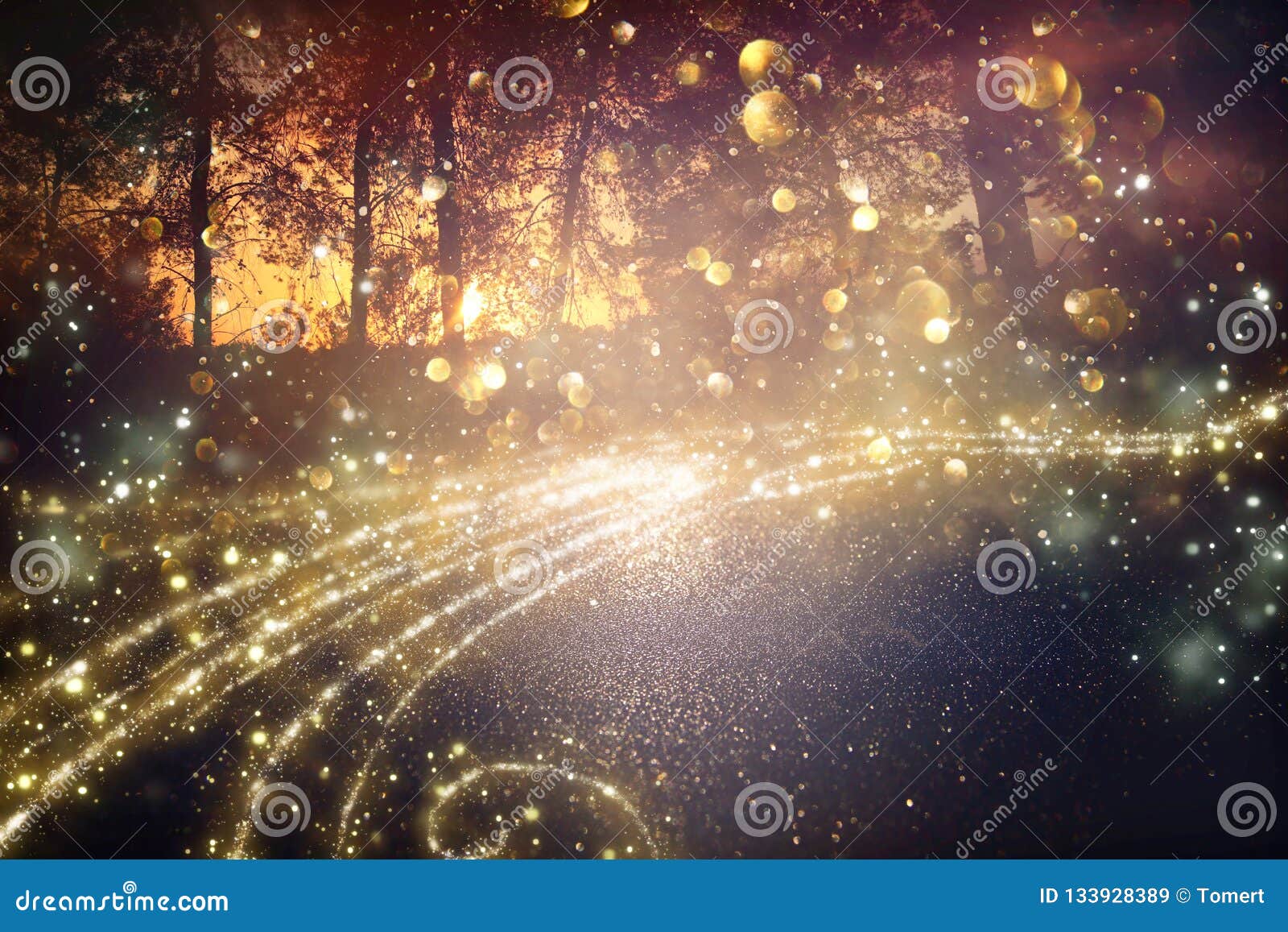 Abstract and Magical Image of Glitter Firefly Flying in the Night ... Abstract and Magical Image of Glitter Firefly Flying in the Night ...