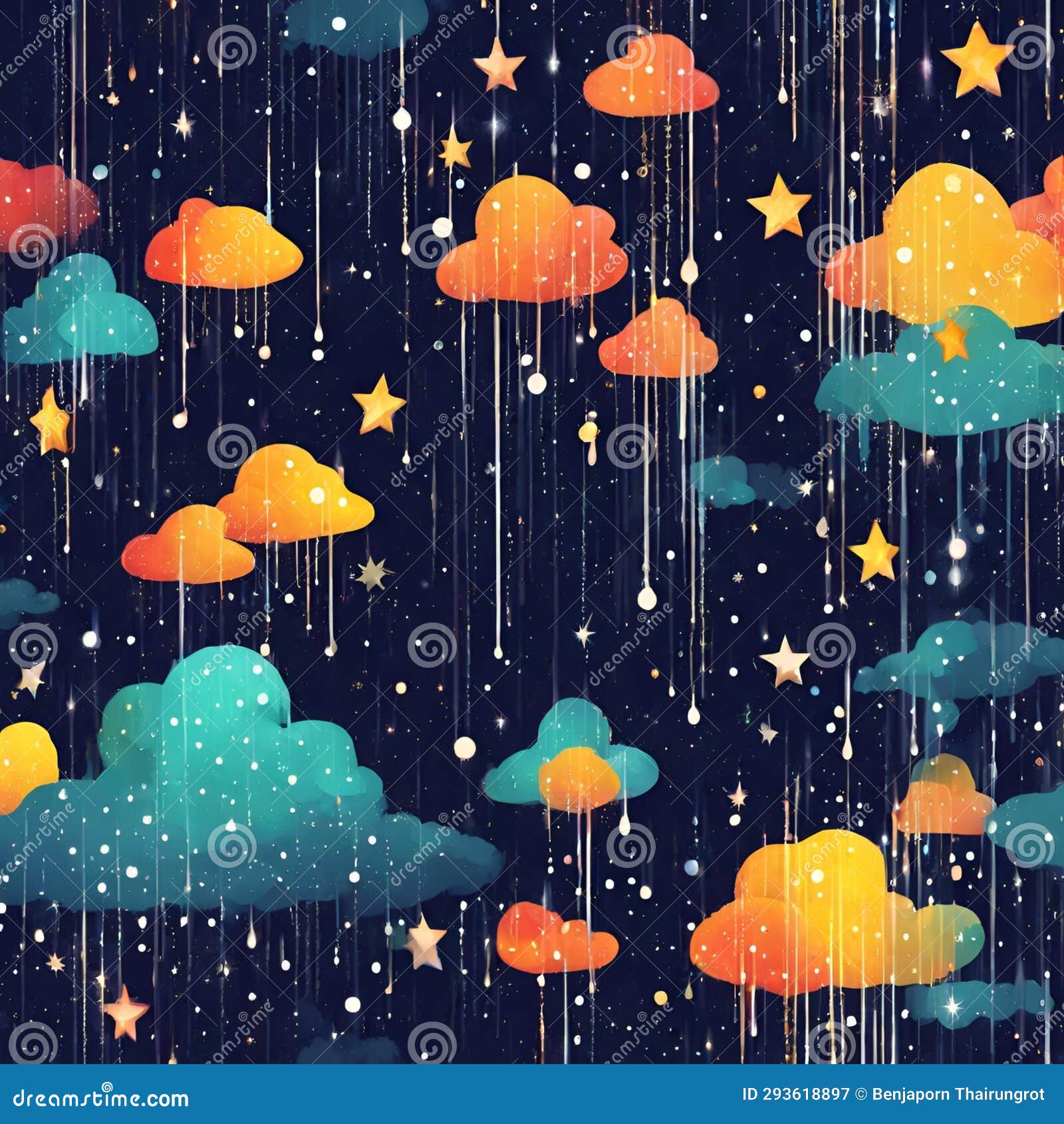 Abstract Magical Rain, Universe , Stars, - 1 Stock Illustration ...