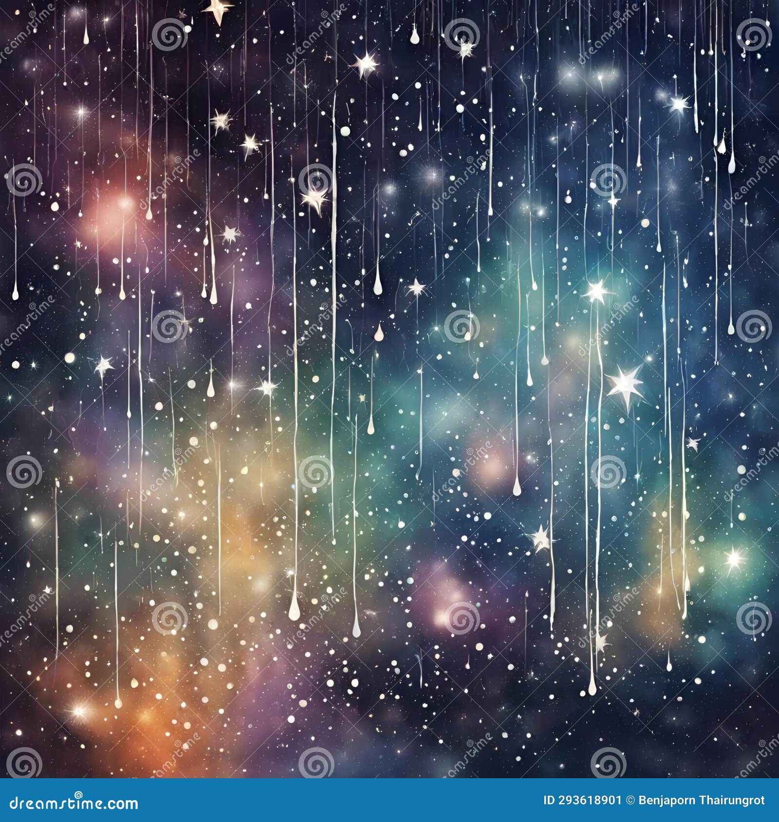 Abstract Magical Rain, Universe , Stars, - 1 Stock Illustration ...