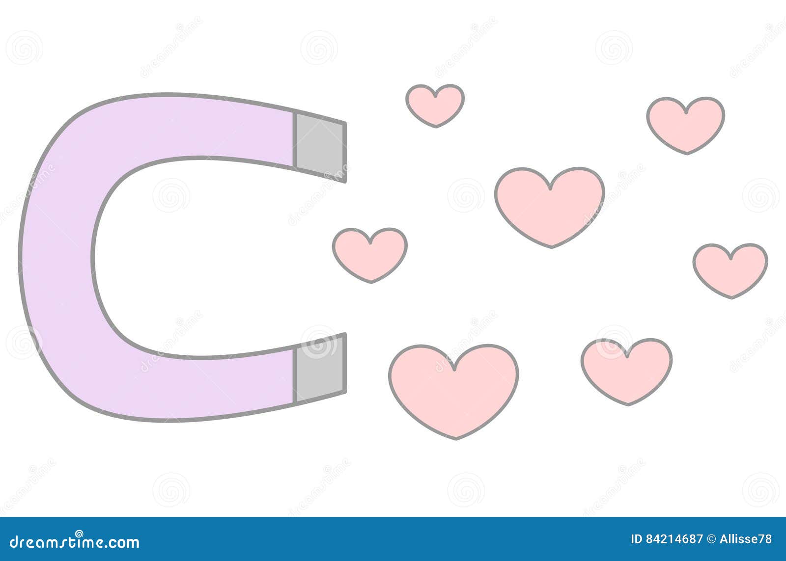 Abstract Magnet Attracting Love Hearts Concept Illustration Stock ...