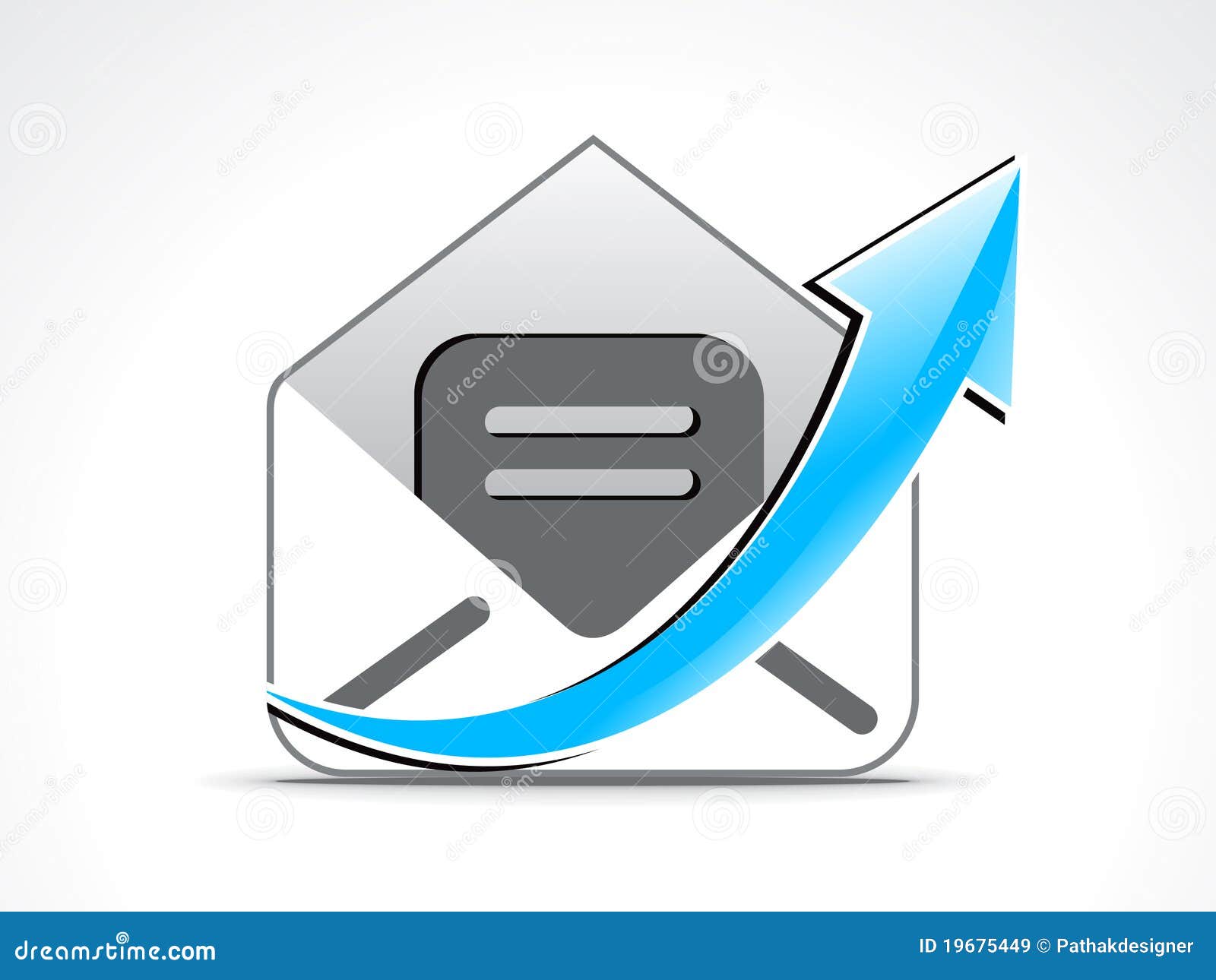 Abstract Mail Icon with Arrow Stock Vector - Illustration of message ...
