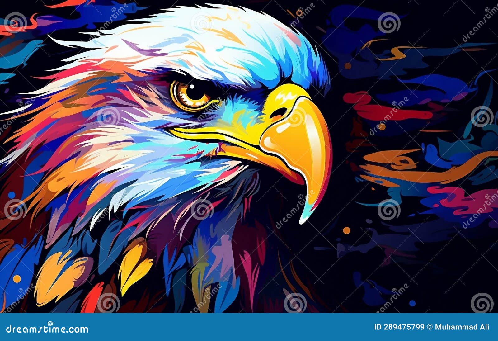 Abstract Majesty Bald Eagle in Design. Generative AI Stock Image ...