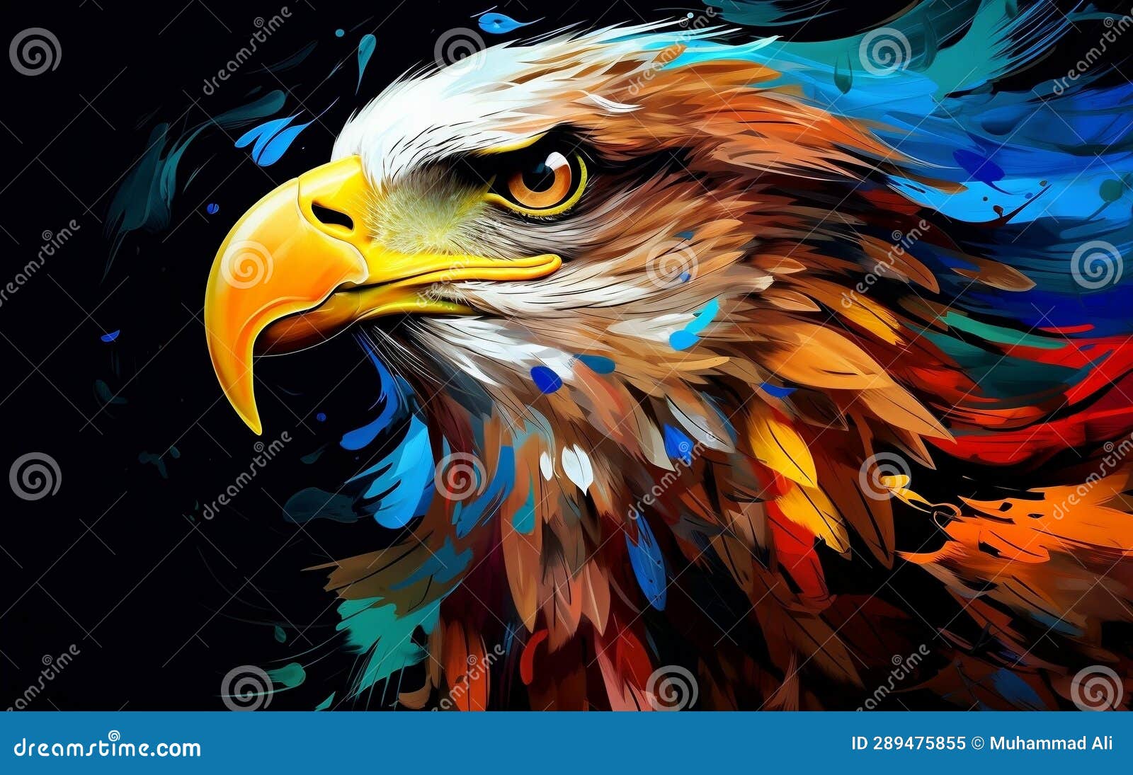 Abstract Majesty Bald Eagle in Design. Generative AI Stock Image ...